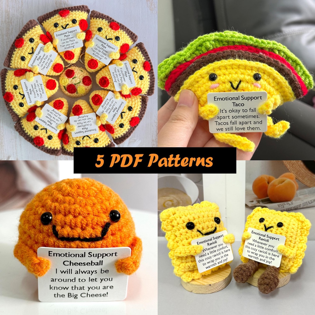 Emotional Support Pizza/taco/cheese Ball/ravioli Crochet PDF Pattern ...
