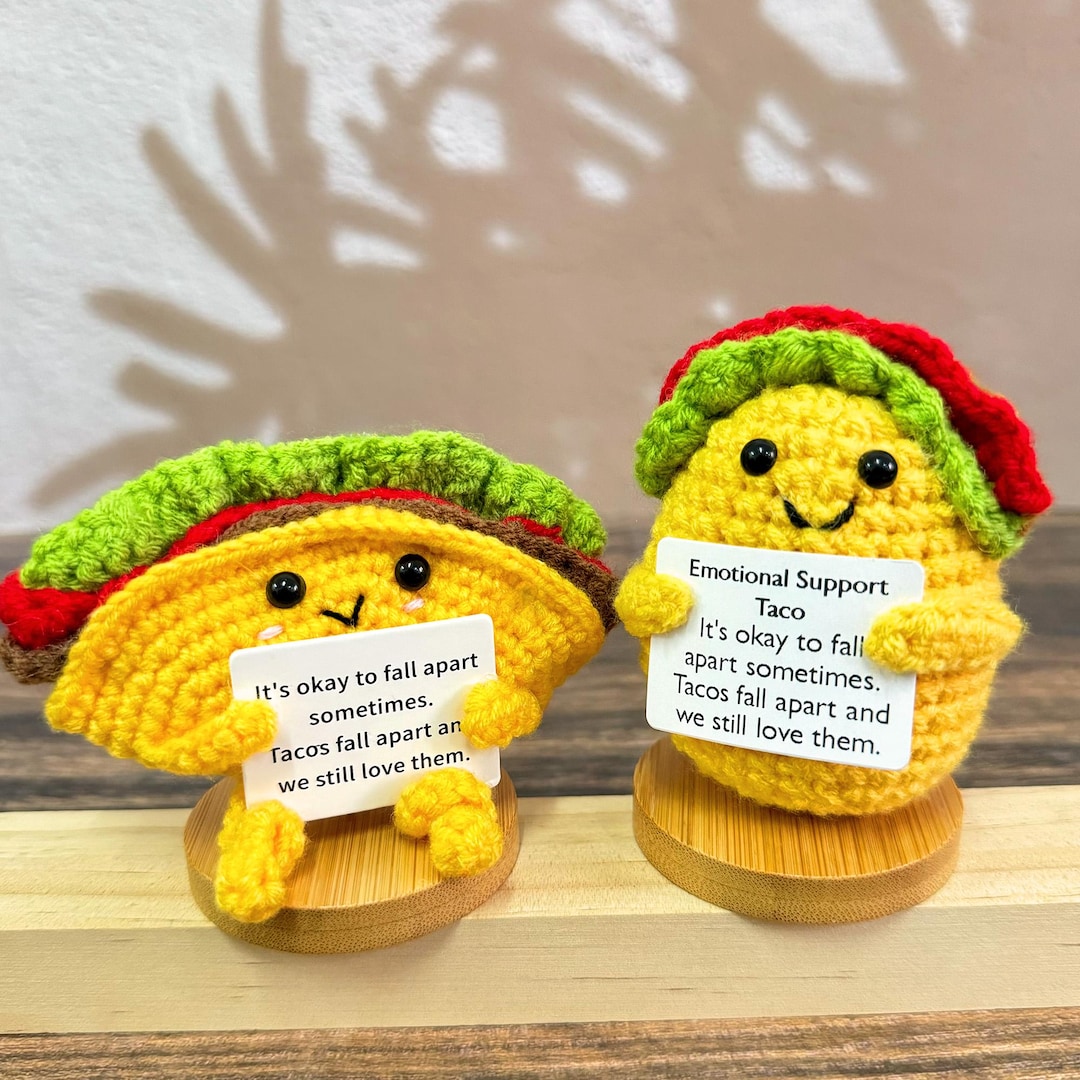 Emotional Support Taco,crochet Taco Plush,taco Lover,teacher Gift ...
