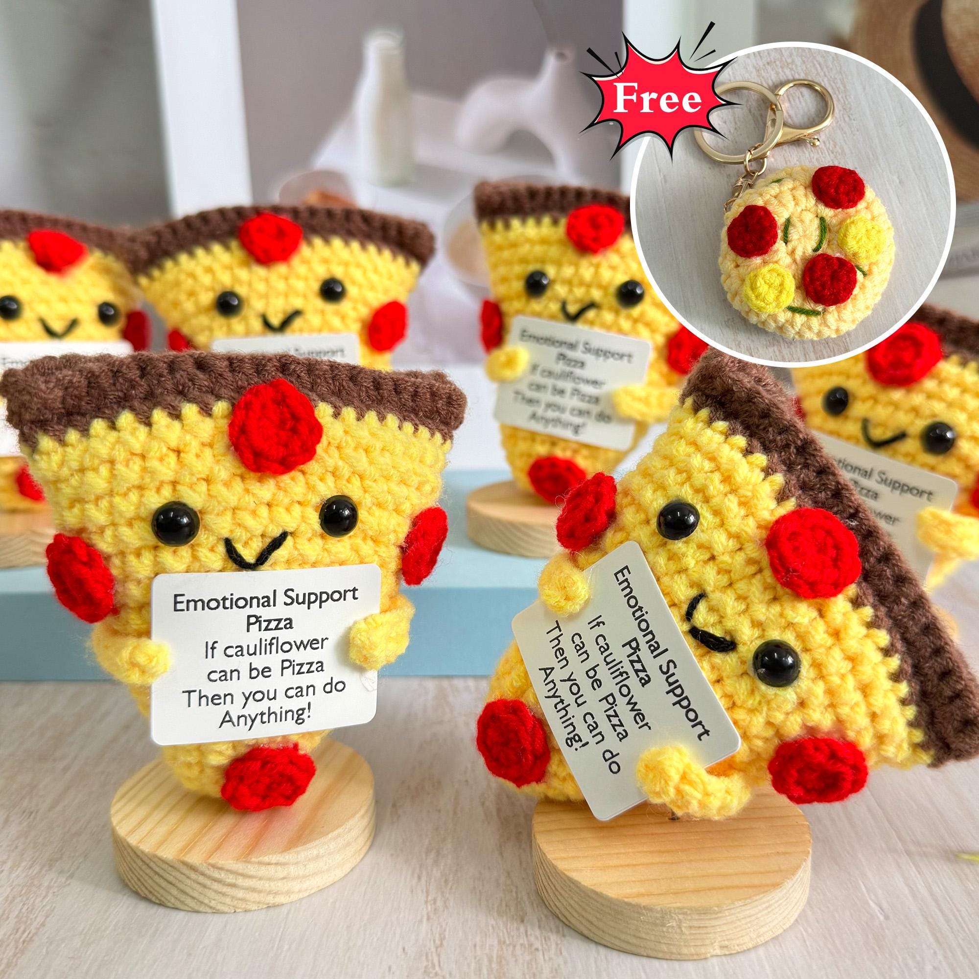 Emotional Support Pizza,handmade Crochet Pizza,crochet Fast Food,gifts ...