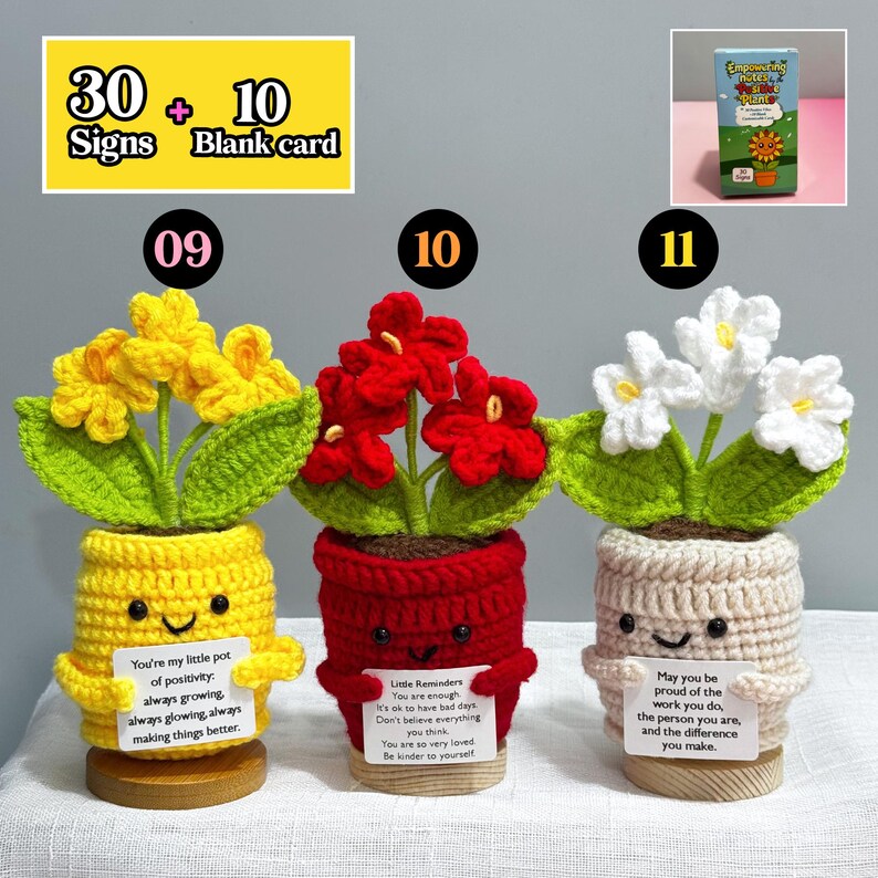 Crochet Flower With Magnetic Hand,free Gift of 30 Signs,emotional ...