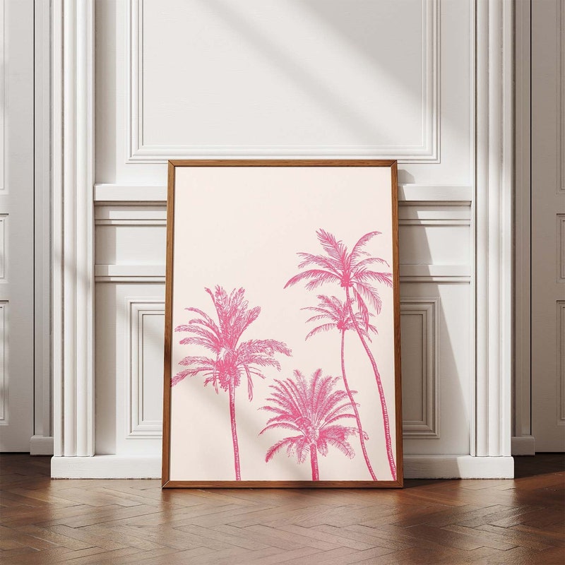 Pink Palm Trees - Etsy