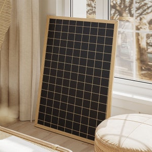 Grid Pattern Wall Art, Navy Yellow Geometric Print, Abstract Art ...