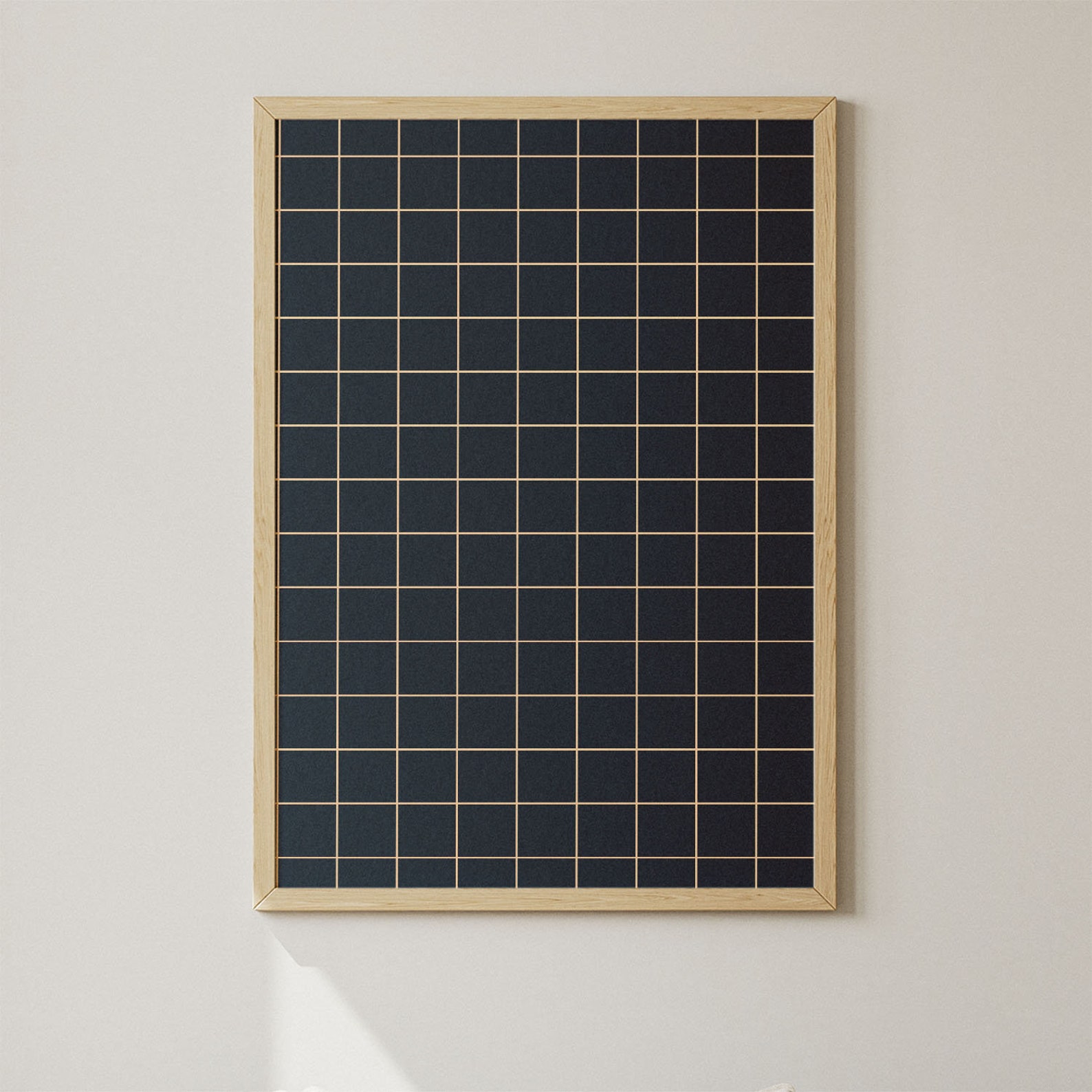 Grid Pattern Wall Art, Navy Yellow Geometric Print, Abstract Art ...