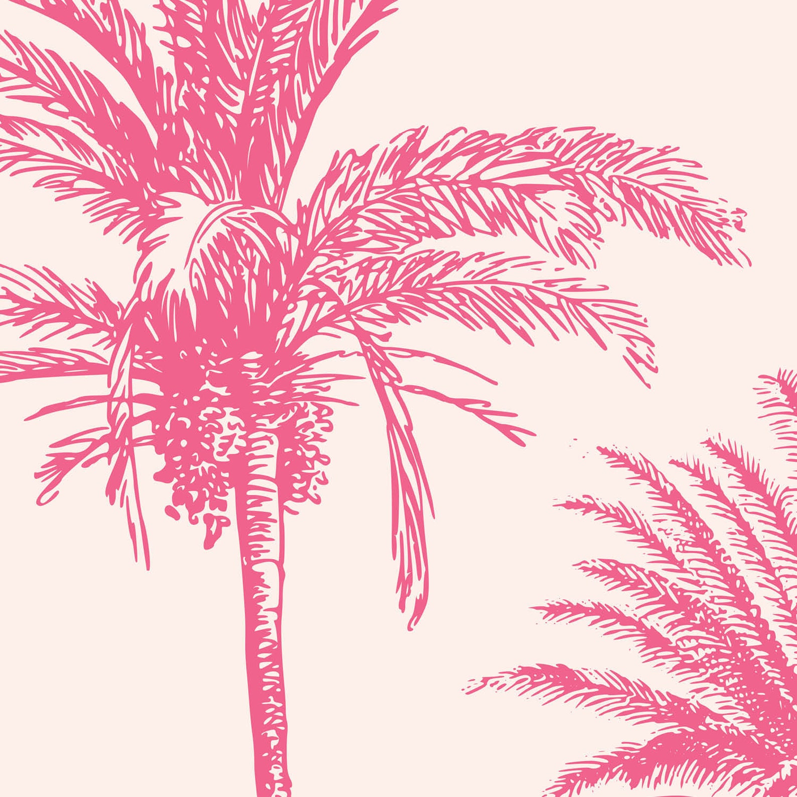 Set of 3 Retro Beach Palm Tree Prints Pink, Vintage Tropical Wall Art ...
