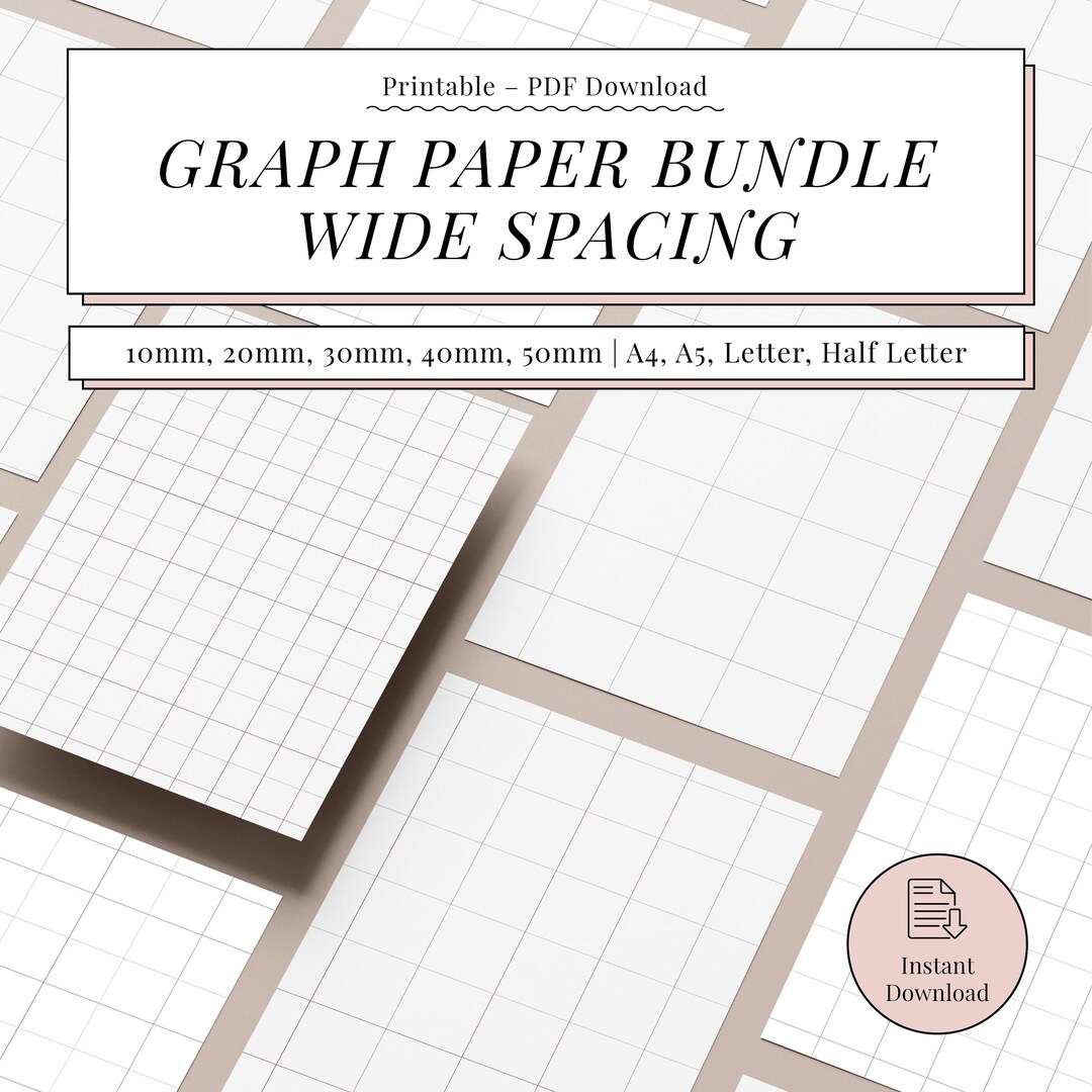 Graph Paper Bundle Wide Spacing, 10mm, 20mm, 30mm, 40mm, 50mm, A4, A5 ...