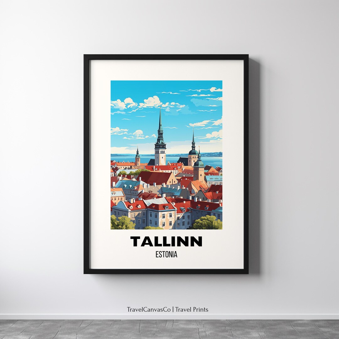 Tallinn Estonia Travel Poster Wall Art, Tallinn Print, Europe Travel ...