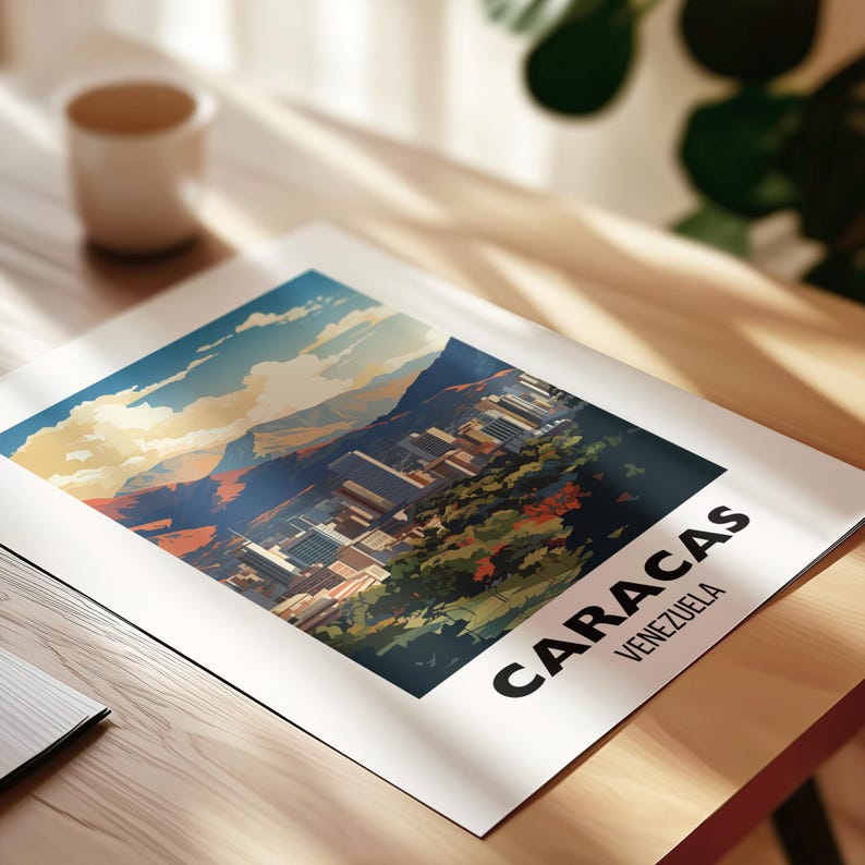 Caracas Venezuela Travel Poster Print Wall Art, Venezuela Travel Gift ...