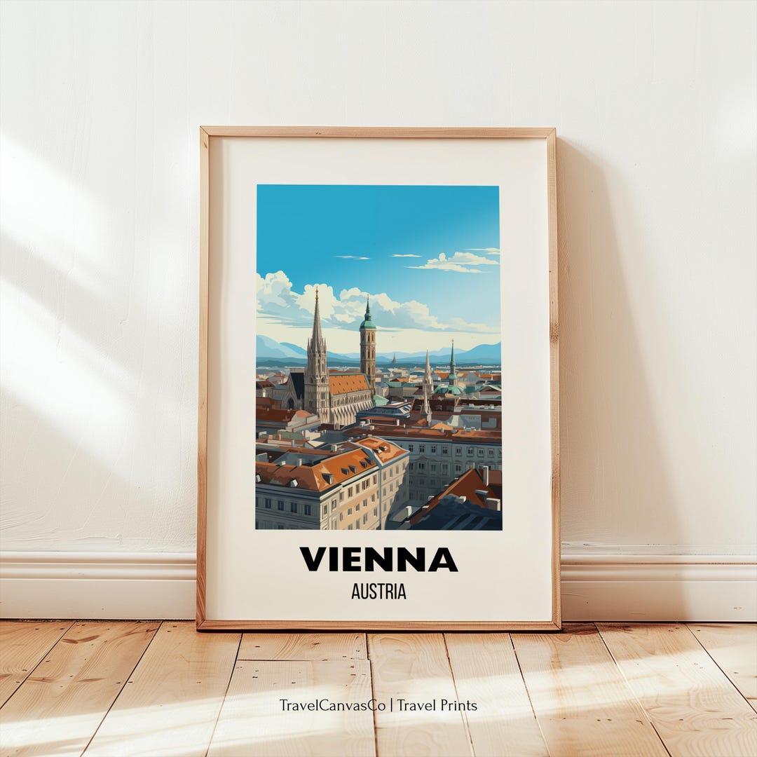 Vienna Travel Poster Wall Art, Retro Travel Poster, Europe Travel Print ...