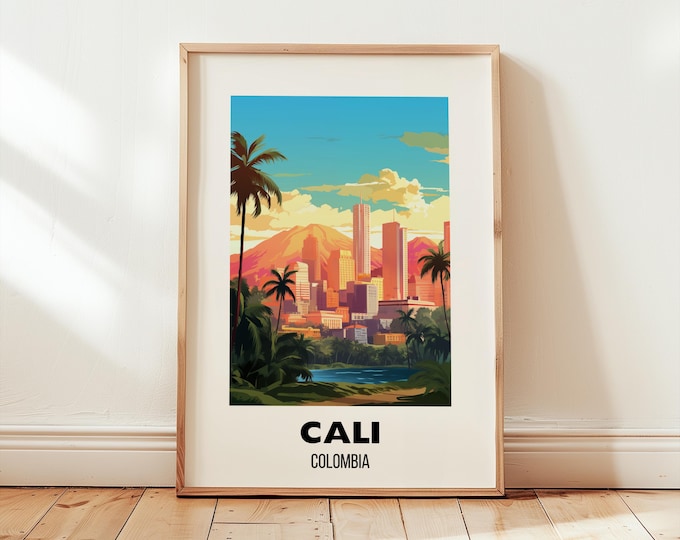 Cali Art Print | Colombia Wall Art | Travel Poster | Cityscape Print ...