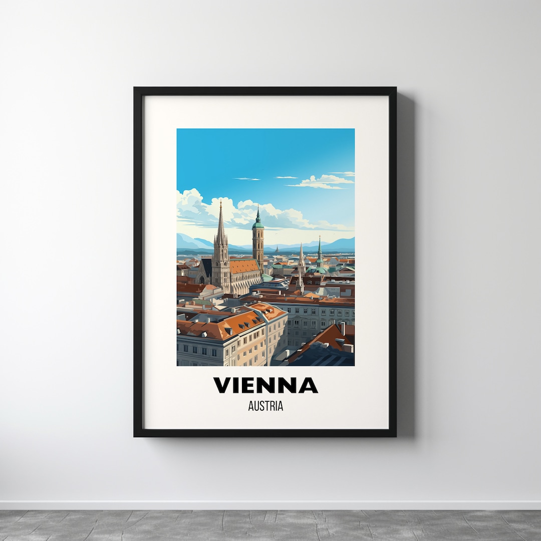 Vienna Travel Poster Wall Art, Retro Travel Poster, Europe Travel Print ...