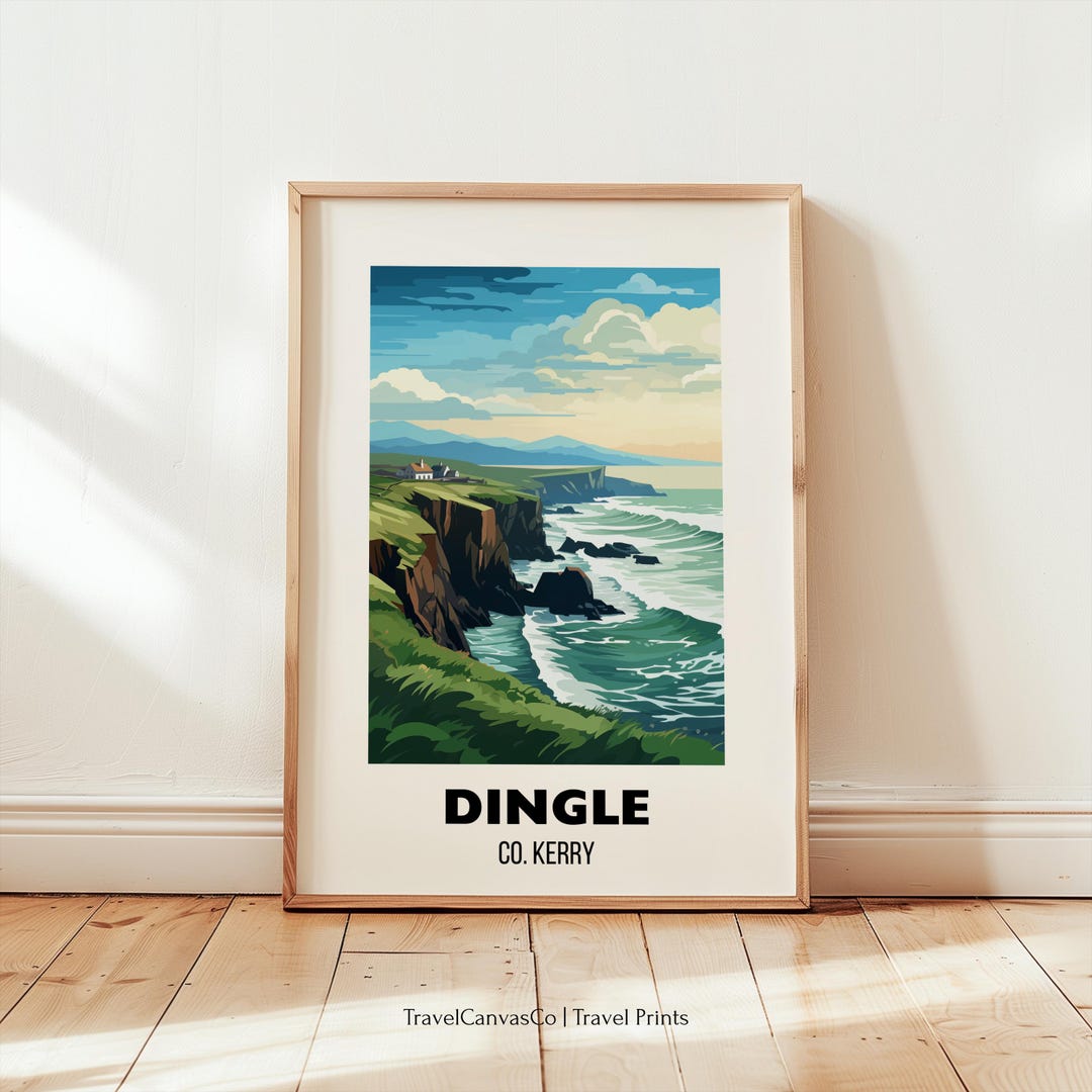 Dingle Peninsula Travel Poster Wall Art, Dingle Art Print, Co. Kerry ...