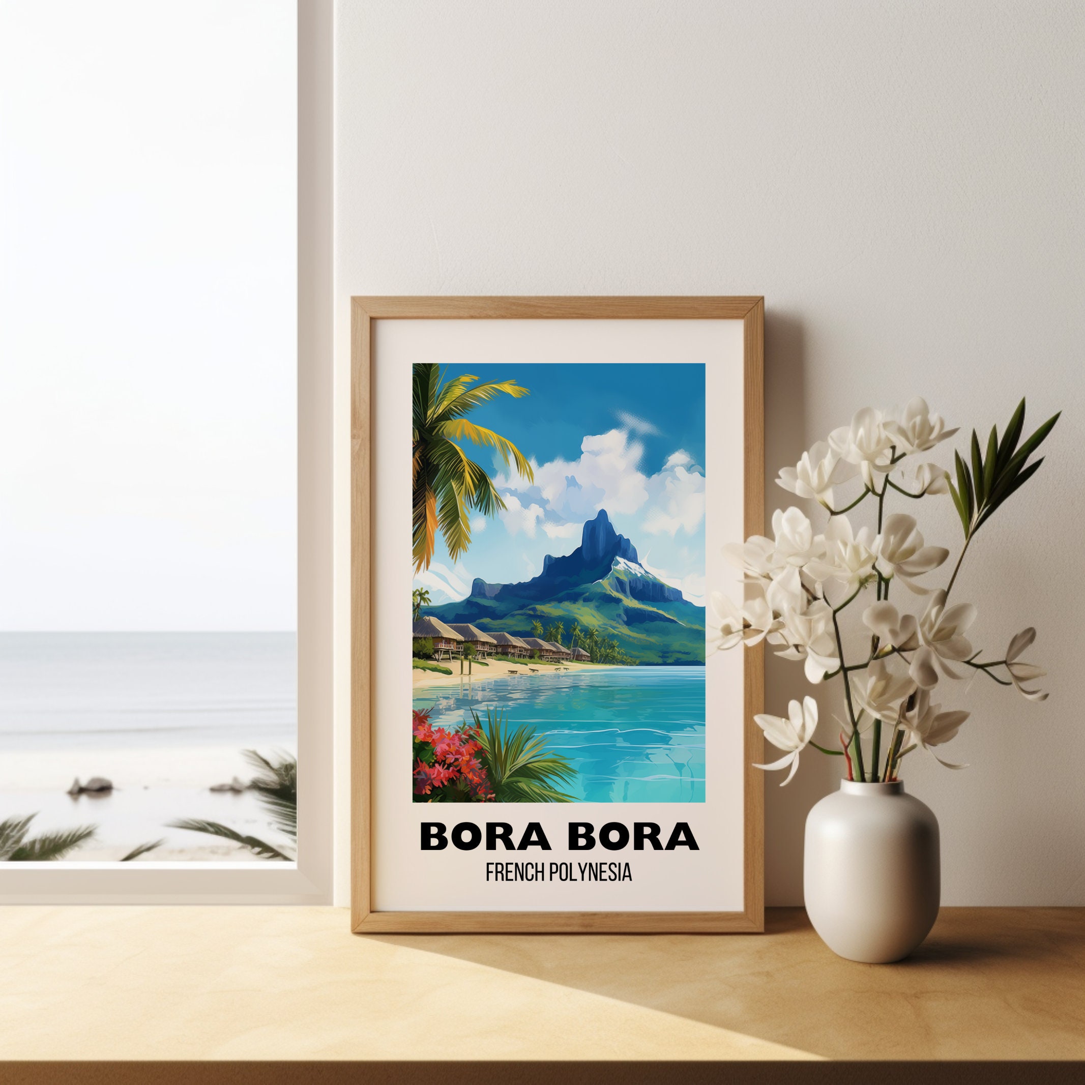 Bora Bora Island Travel Poster Wall Art, Bora Bora French Polynesia ...