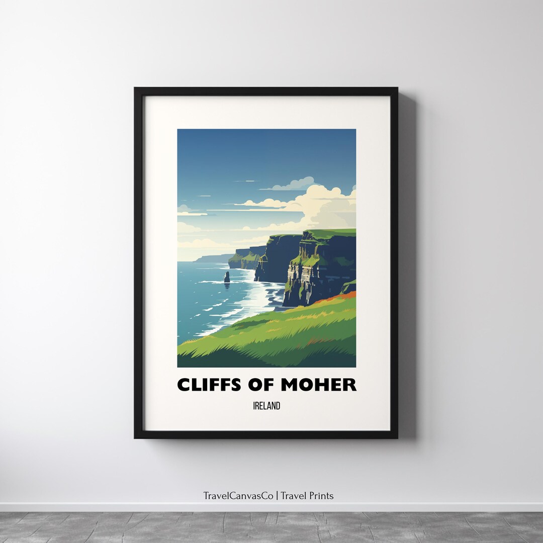 Cliffs of Moher Travel Print Wall Art, Cliffs of Moher Poster, Ireland ...