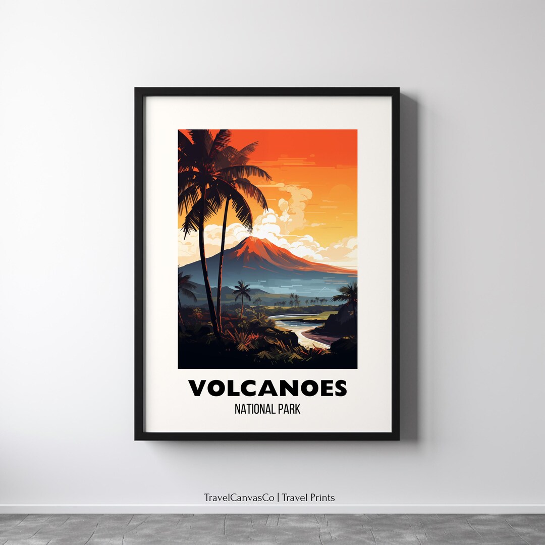 Volcanoes National Park Hawaii Poster Wall Art, National Park Travel ...