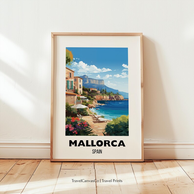 Mallorca Travel Poster Wall Art, Spain Poster, Europe Travel Print ...