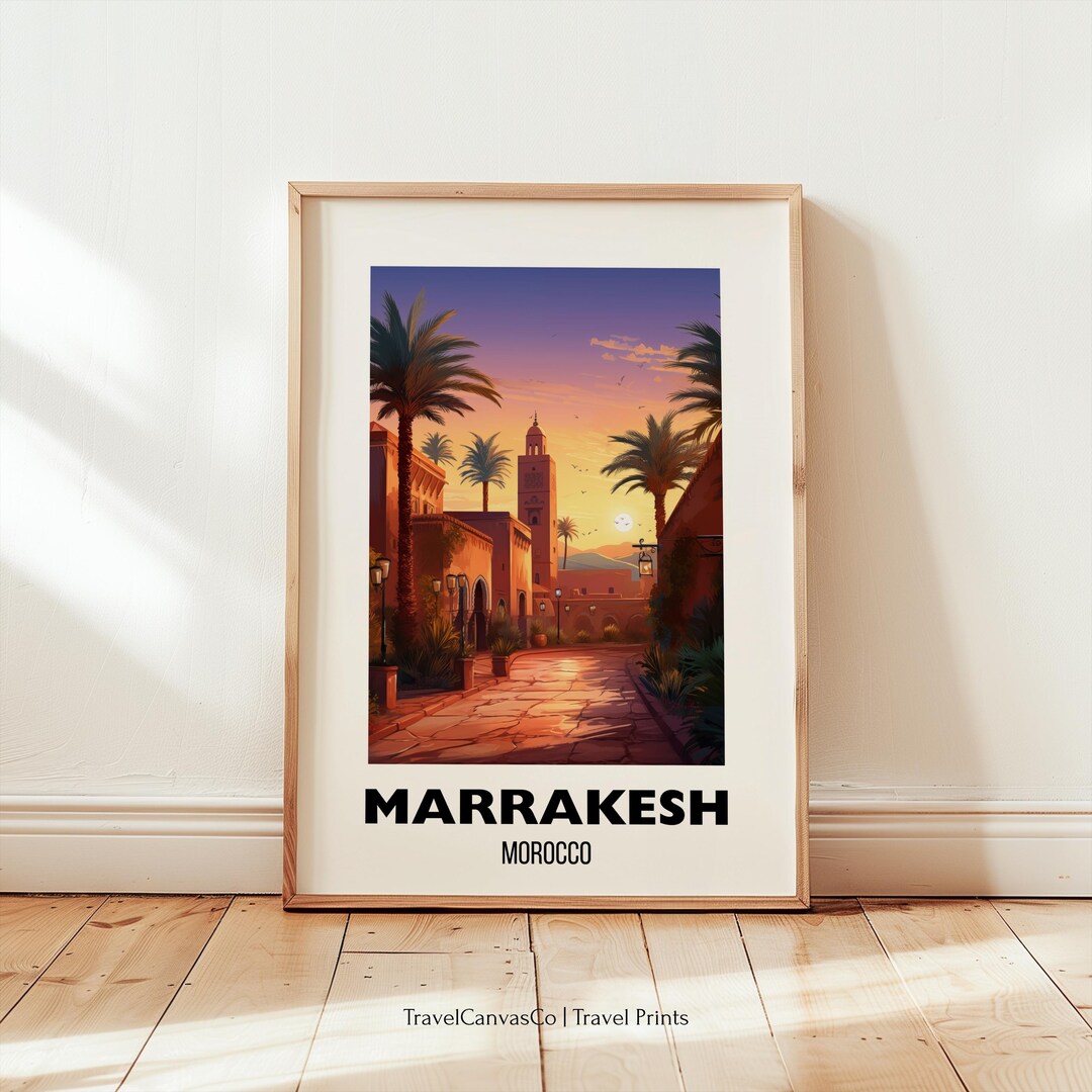 Marrakesh Travel Poster Wall Art, City Art Poster, Morocco Travel ...