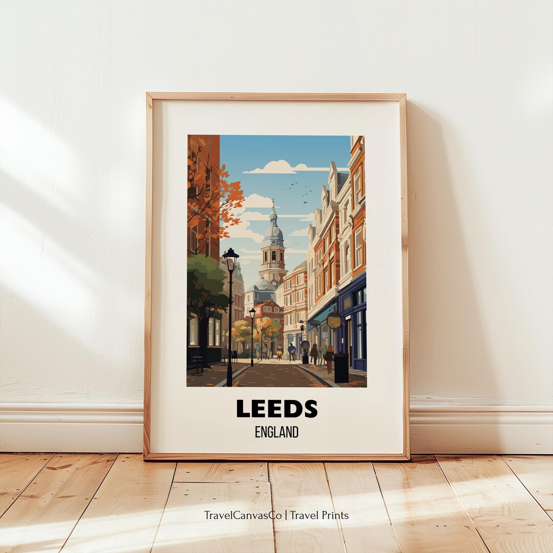 Leeds Travel Print Wall Art, Leeds England Travel Gift, United Kingdom ...