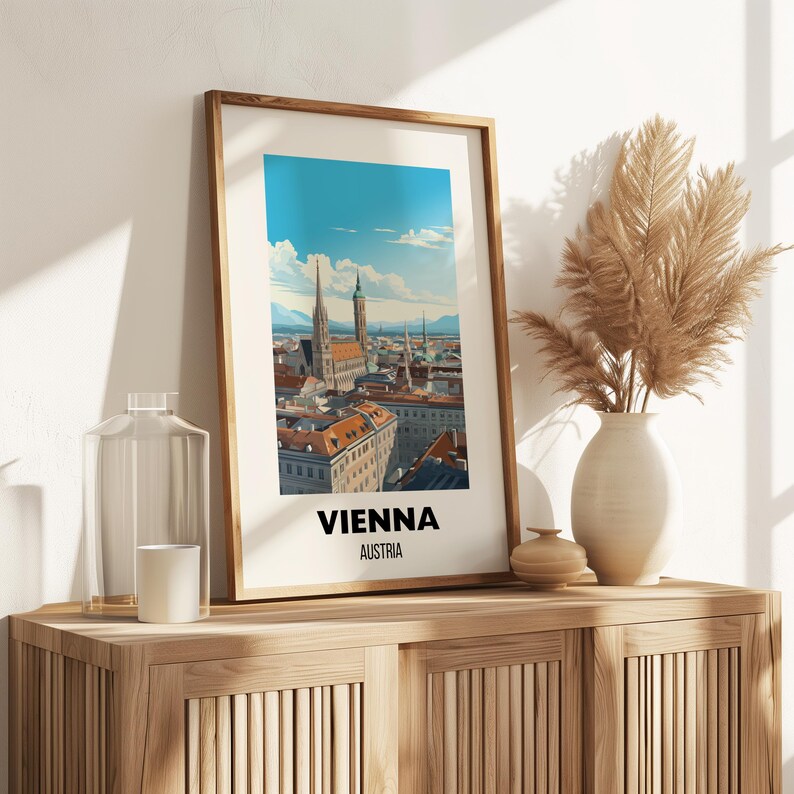 Vienna Travel Poster Wall Art, Retro Travel Poster, Europe Travel Print ...