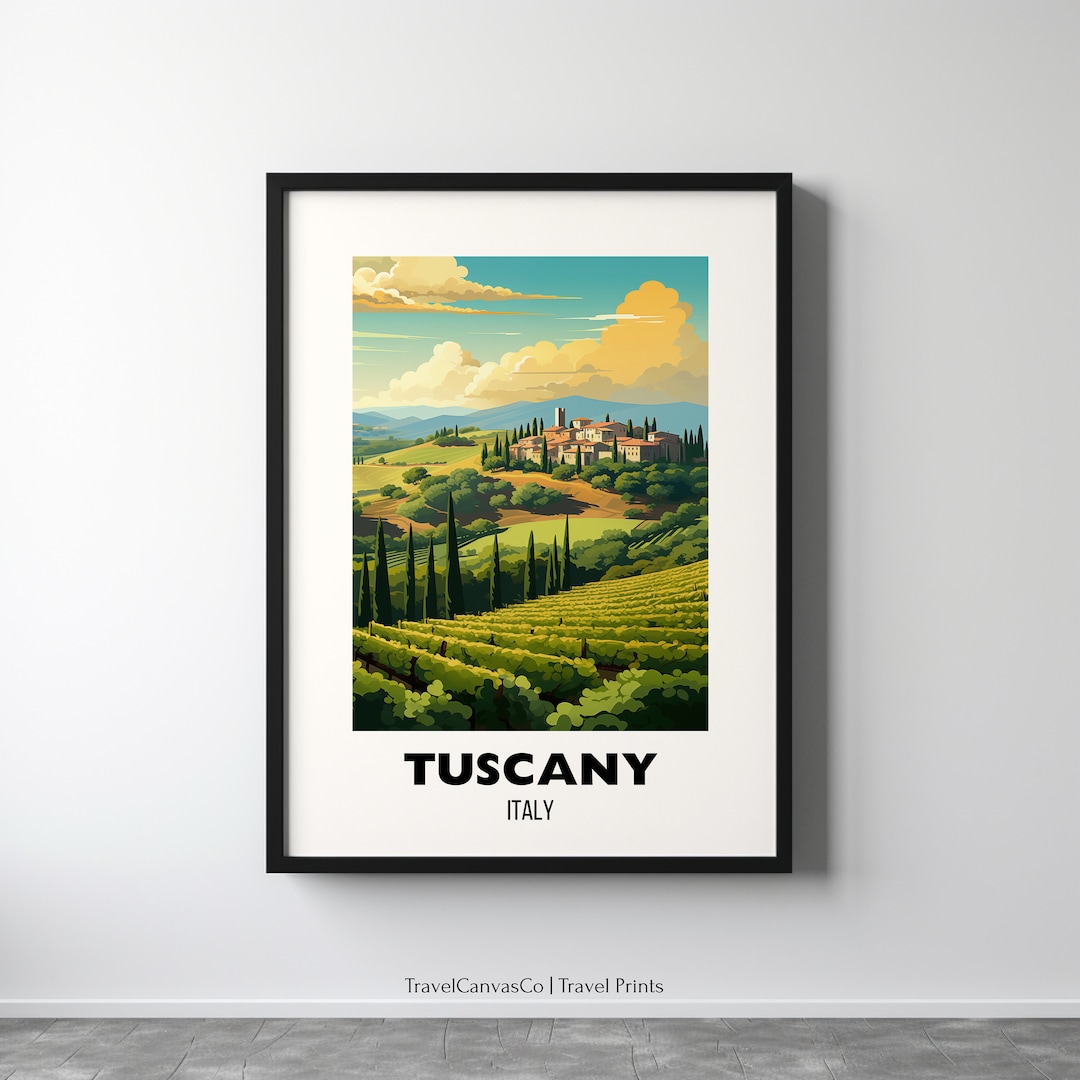 Tuscany Travel Poster Wall Art, Tuscan Decor, Europe Travel Prints ...