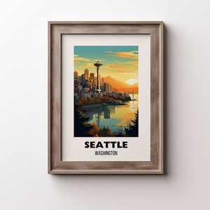 Seattle Travel Poster Wall Art, United States Poster, Seattle Travel ...
