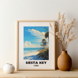 Siesta Key Travel Poster Wall Art, Florida Poster, Florida Print ...
