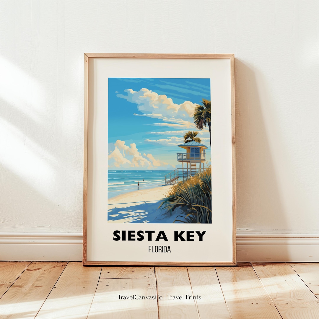 Siesta Key Travel Poster Wall Art, Florida Poster, Florida Print ...