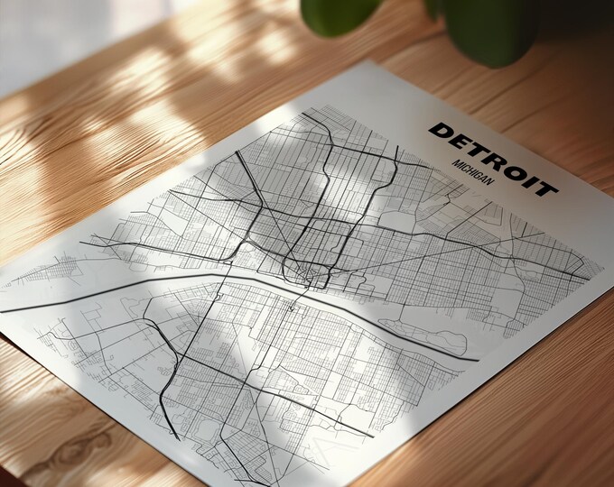 Detroit Neighborhood Map Poster or Print, Original Artist of Type City ...