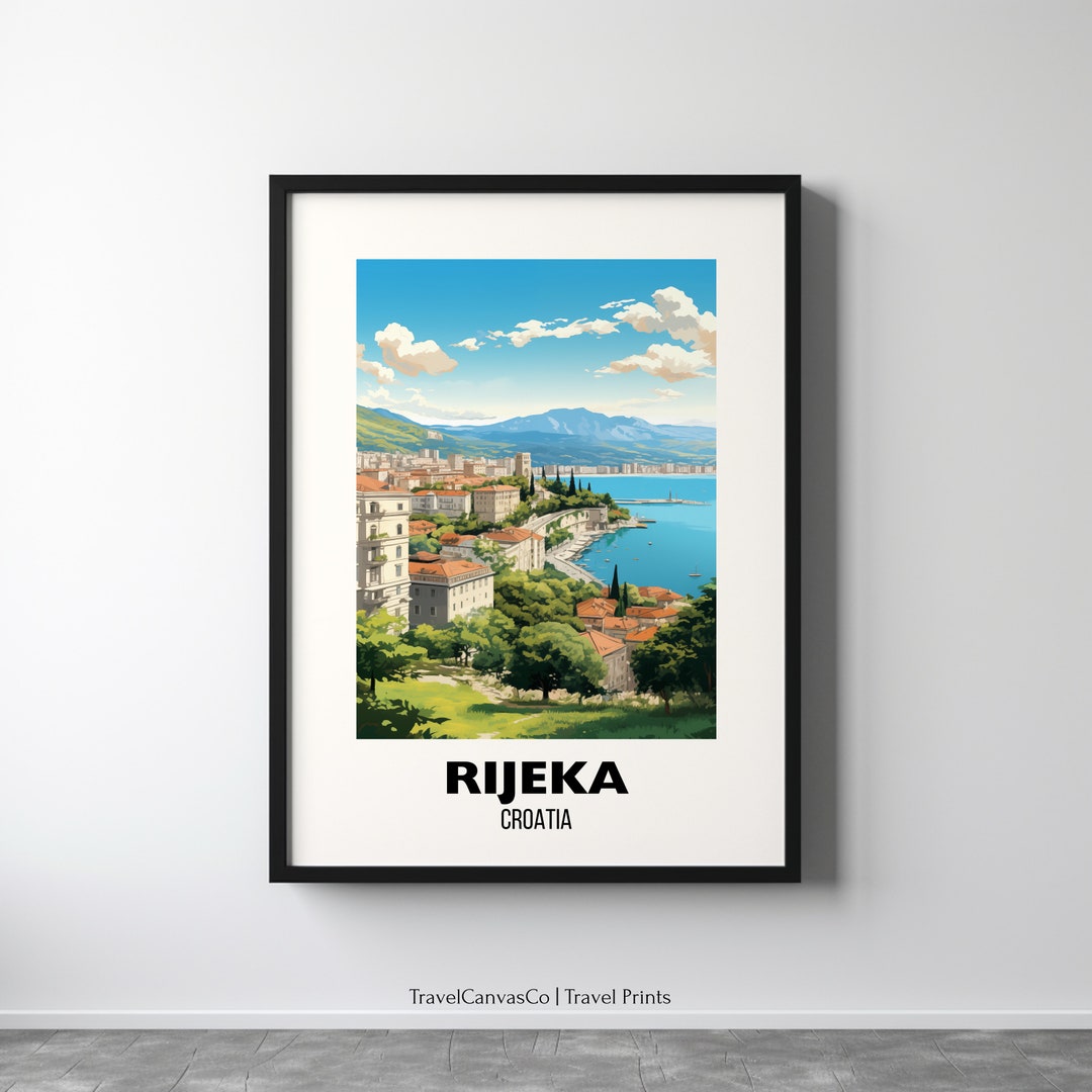 Rijeka Travel Poster Wall Art, Rijeka City Print, Croatia Travel Gift ...