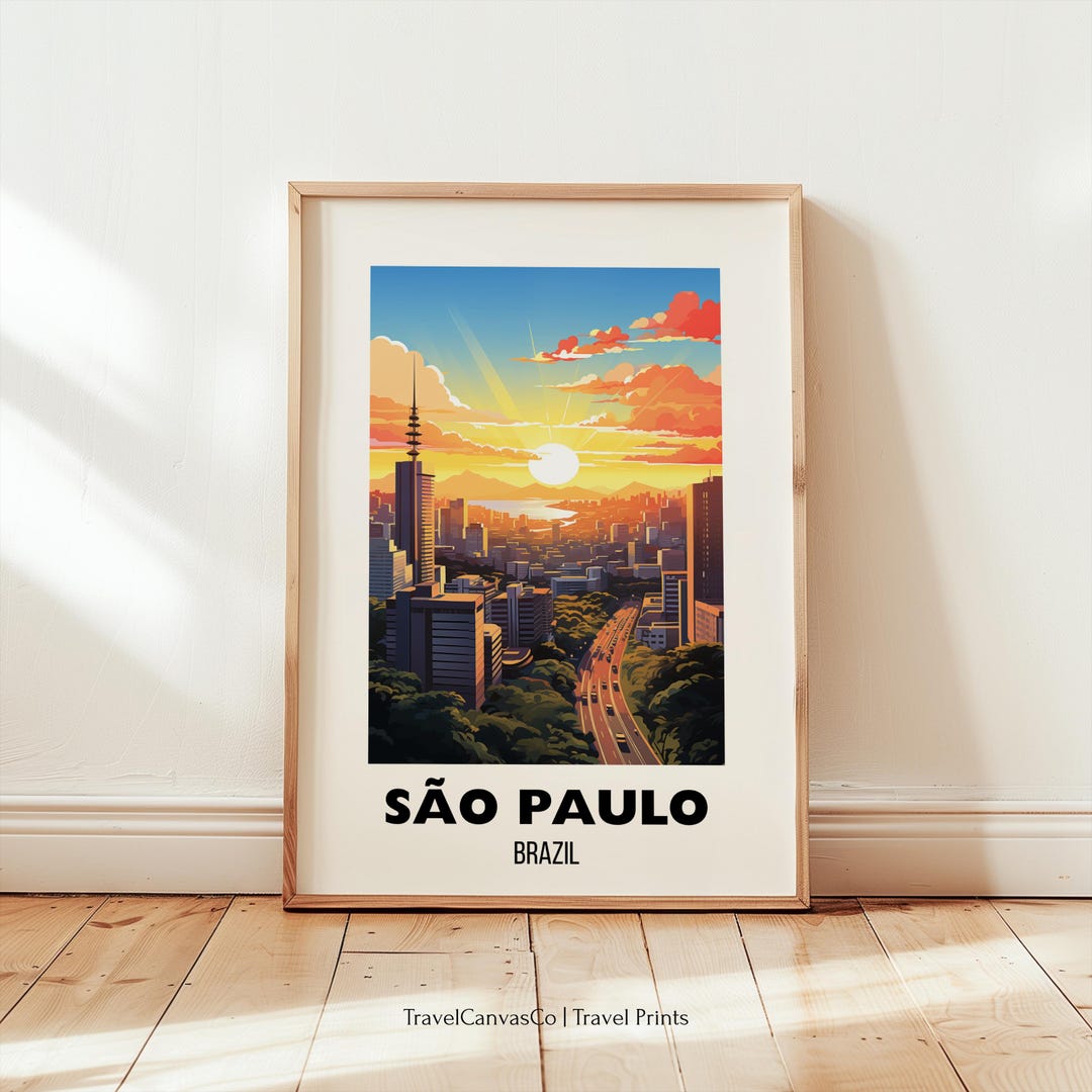 São Paulo Print Wall Art, São Paulo Brazil Travel Poster, São Paulo ...