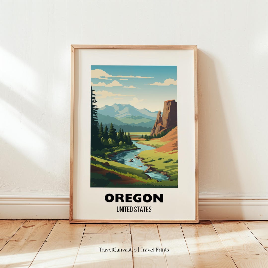 Oregon Travel Poster Wall Art, Oregon Art Print, USA State Home Decor ...
