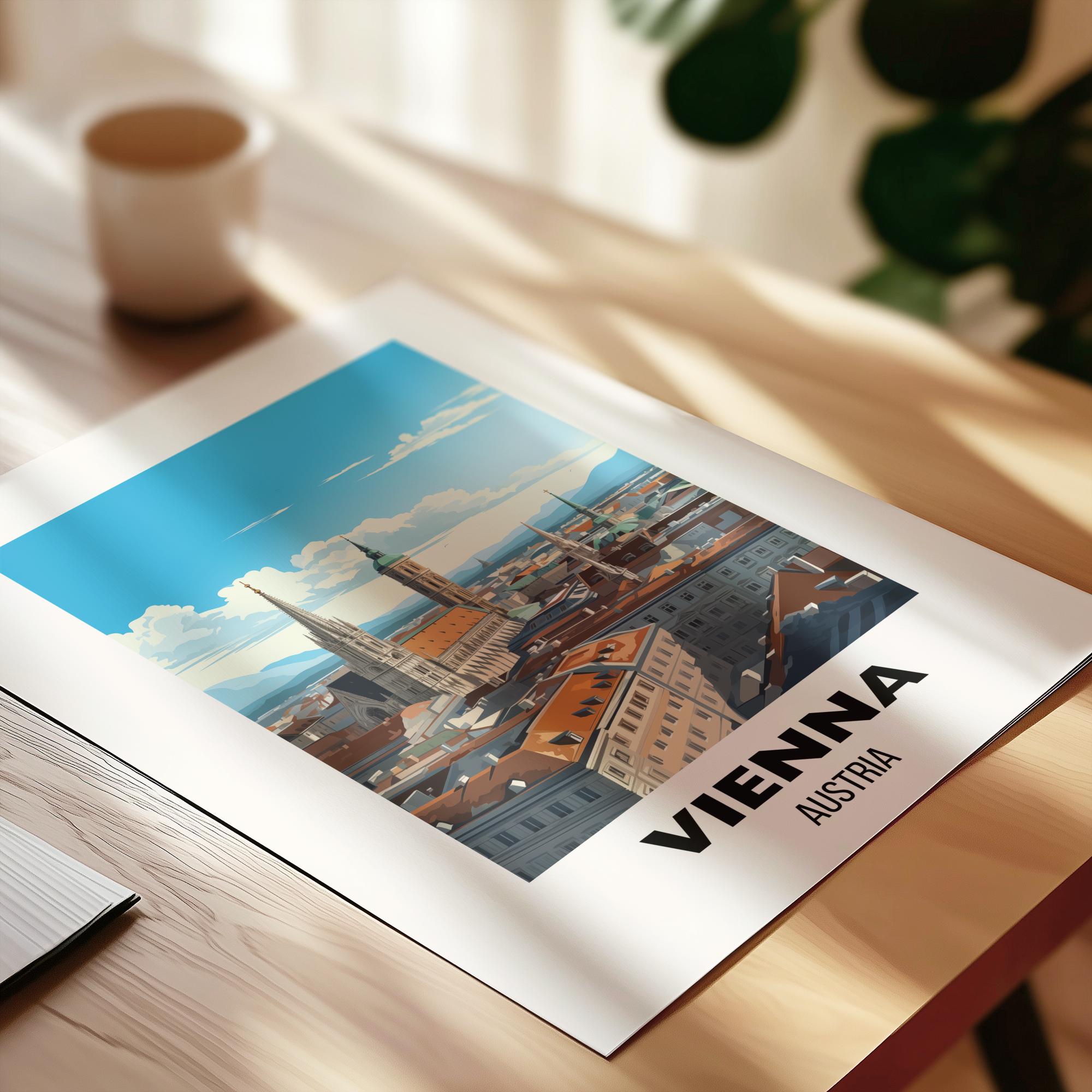 Vienna Travel Poster Wall Art, Retro Travel Poster, Europe Travel Print ...