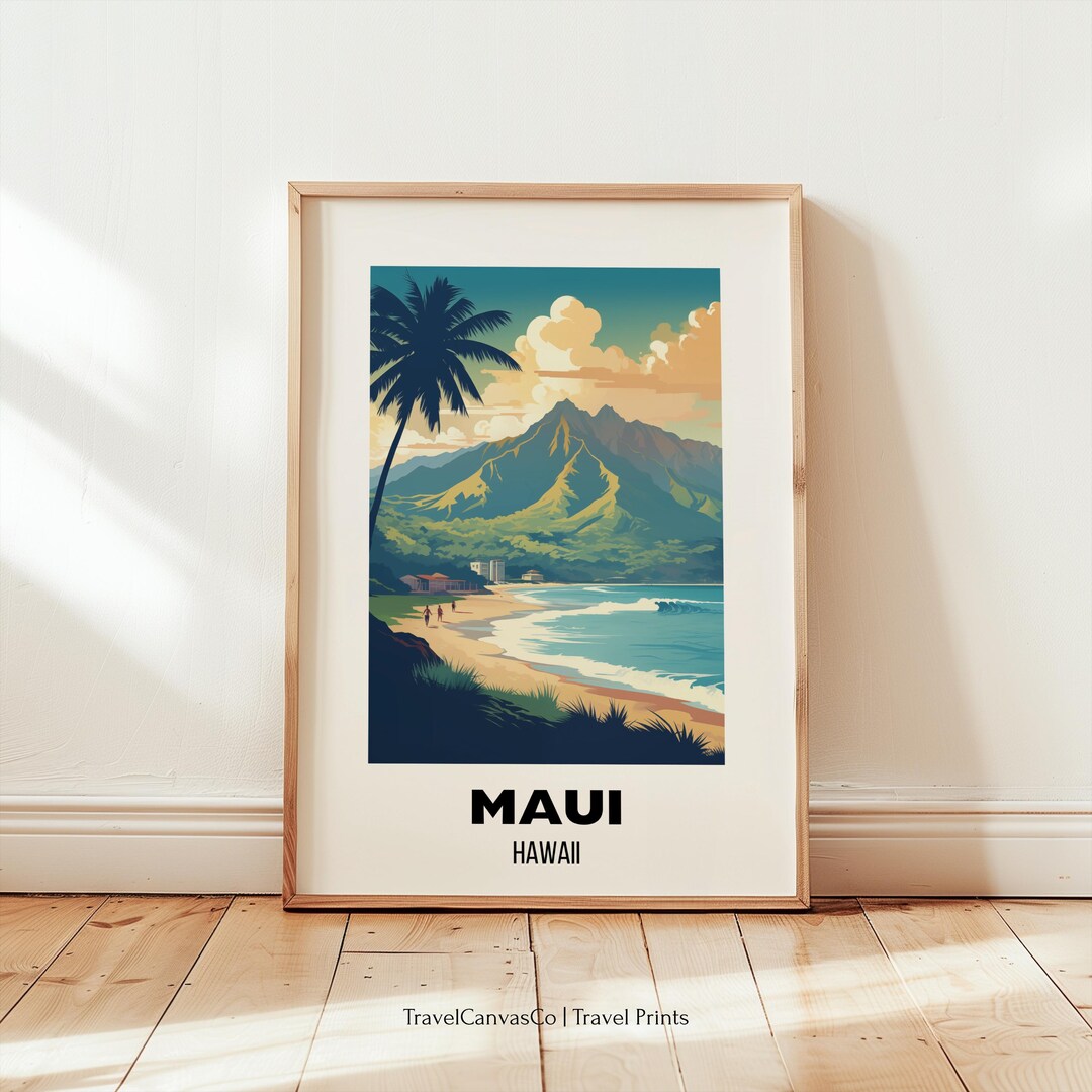 Maui Hawaii Travel Poster Wall Art, Hawaii Travel Prints, Hawaii ...