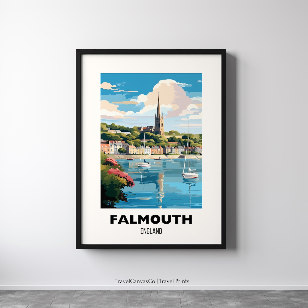 Falmouth Travel Print Wall Art, Falmouth England Travel Poster ...