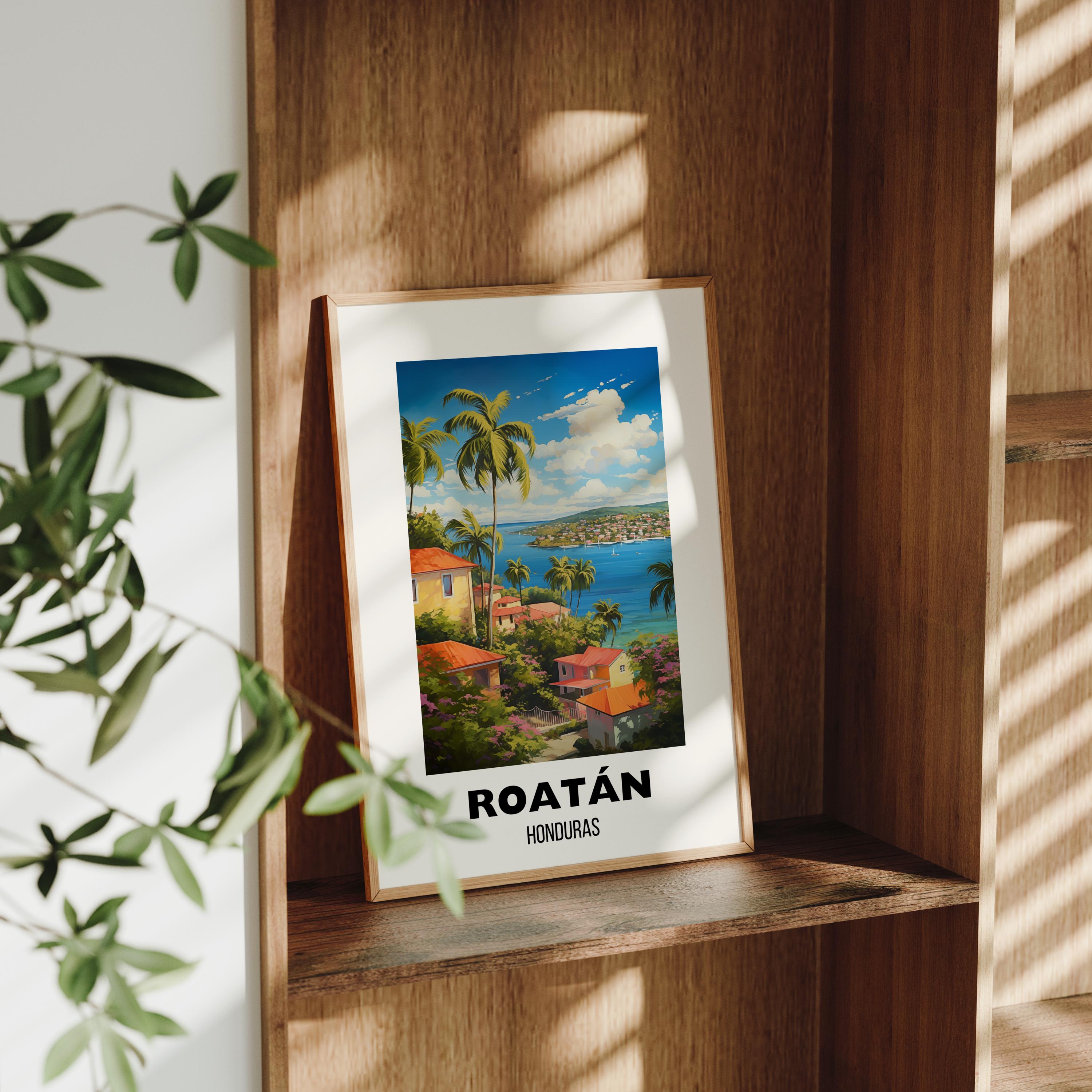 Roatán Travel Poster Wall Art, Roatán Travel Print, Honduras Wall Art ...