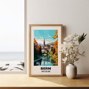 Bern Travel Print Wall Art, Bern Switzerland Poster, Switzerland Travel ...