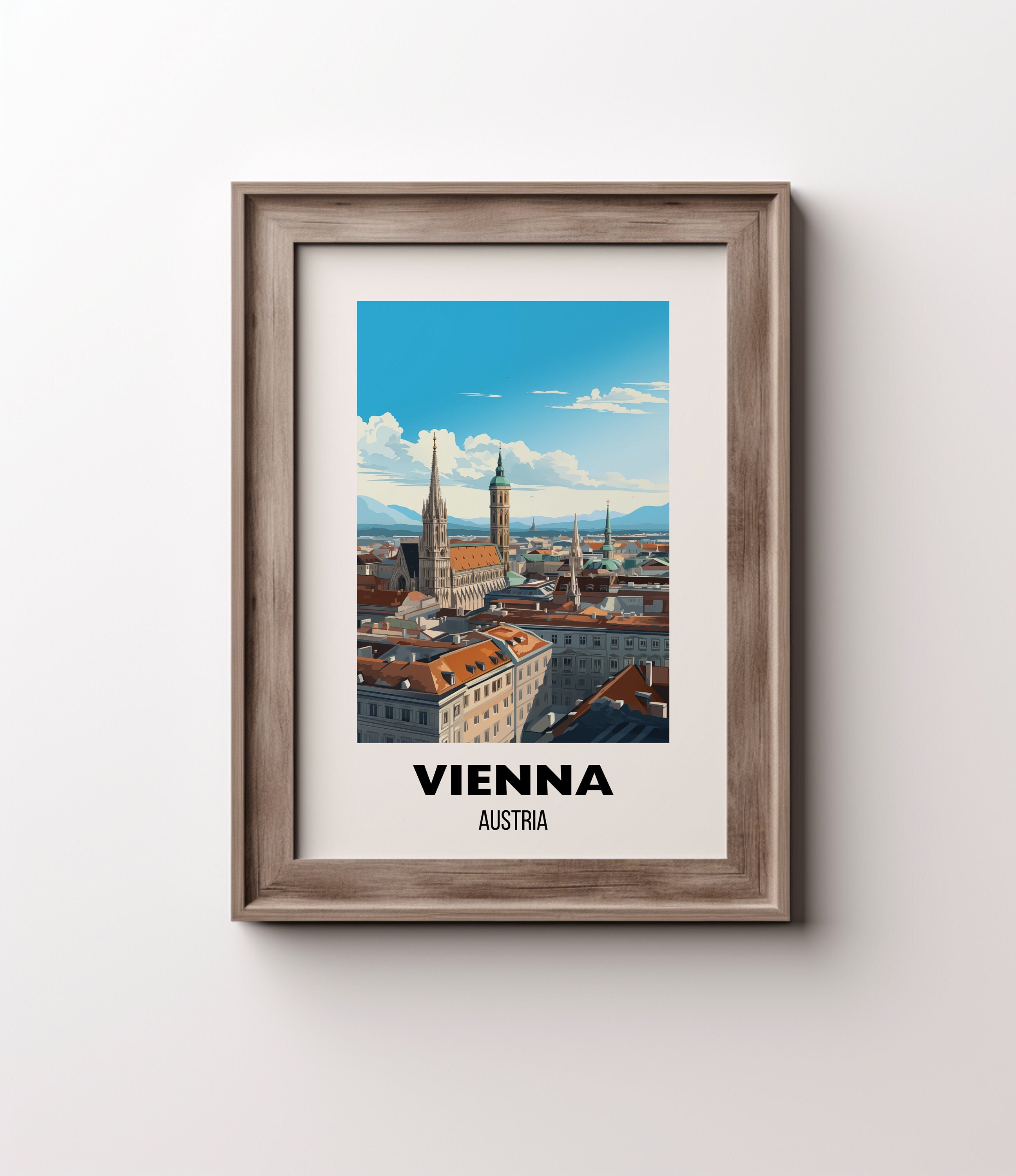 Vienna Travel Poster Wall Art, Retro Travel Poster, Europe Travel Print ...