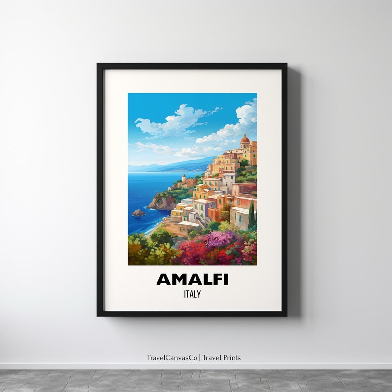 Amalfi Coast Italy Set of 4, Amalfi Coast Poster Prints, Italy Wall Art ...