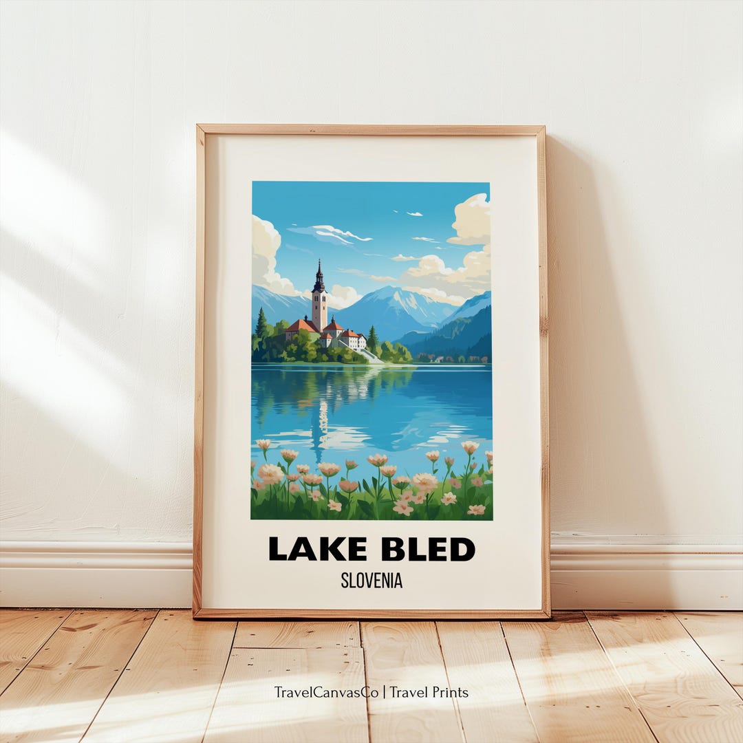 Lake Bled Travel Print Wall Art, Lake Bled Poster, Lake Bled Artwork Gift, Lake Bled Home Decor ...