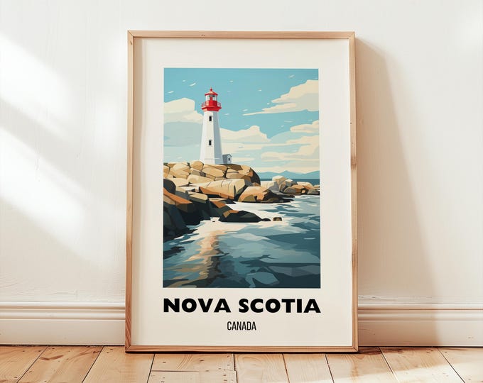Maritimes Art Print | Colorful Village Scene | Nova Scotia Wall Art ...