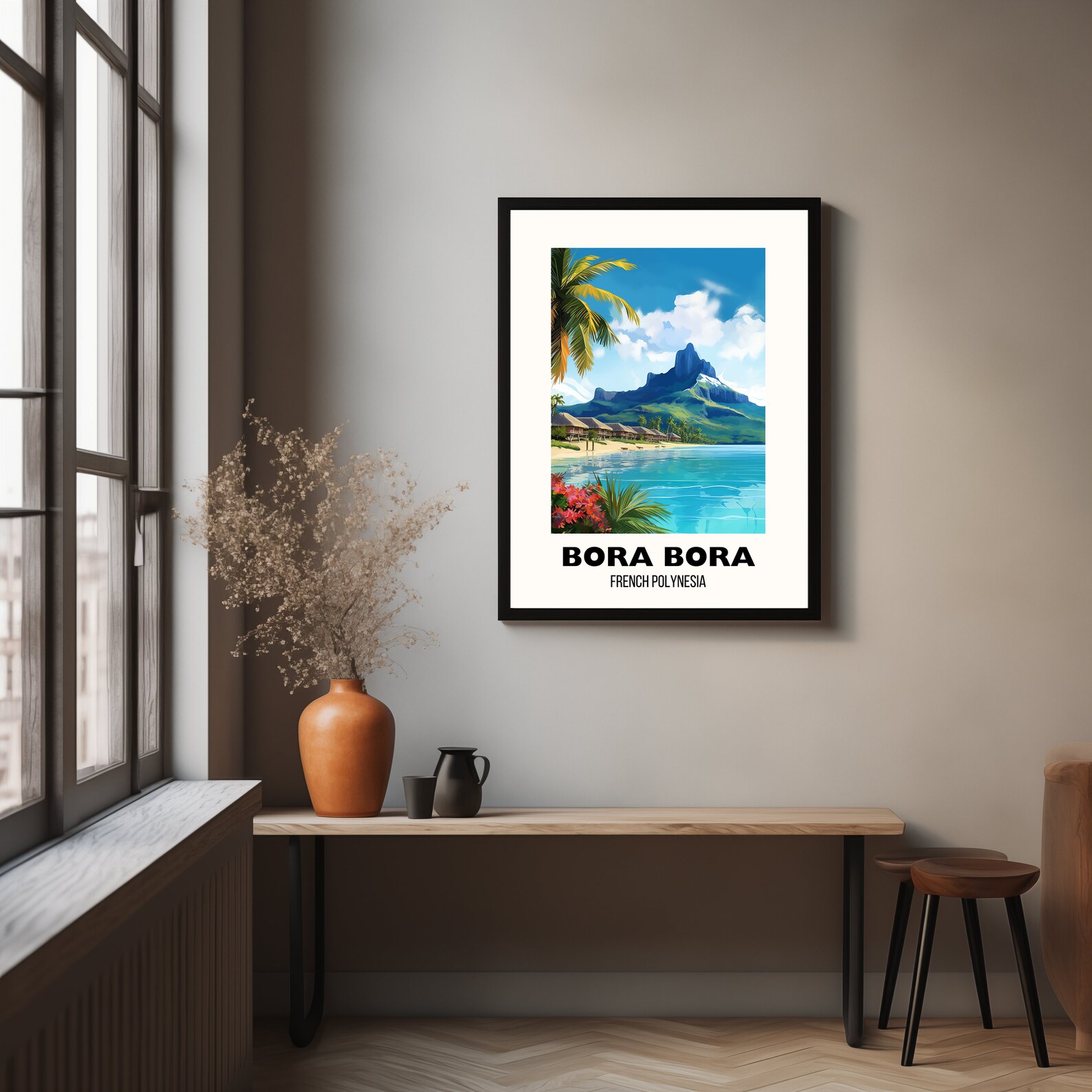 Bora Bora Island Travel Poster Wall Art, Bora Bora French Polynesia ...