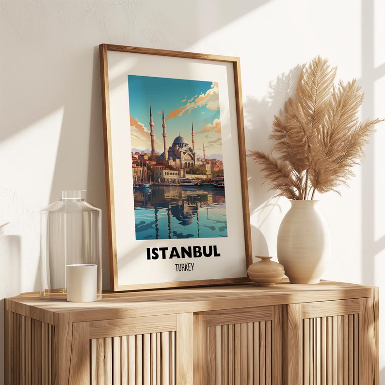 Istanbul Travel Poster Wall Art, City Art Print, Turkey Travel Prints ...