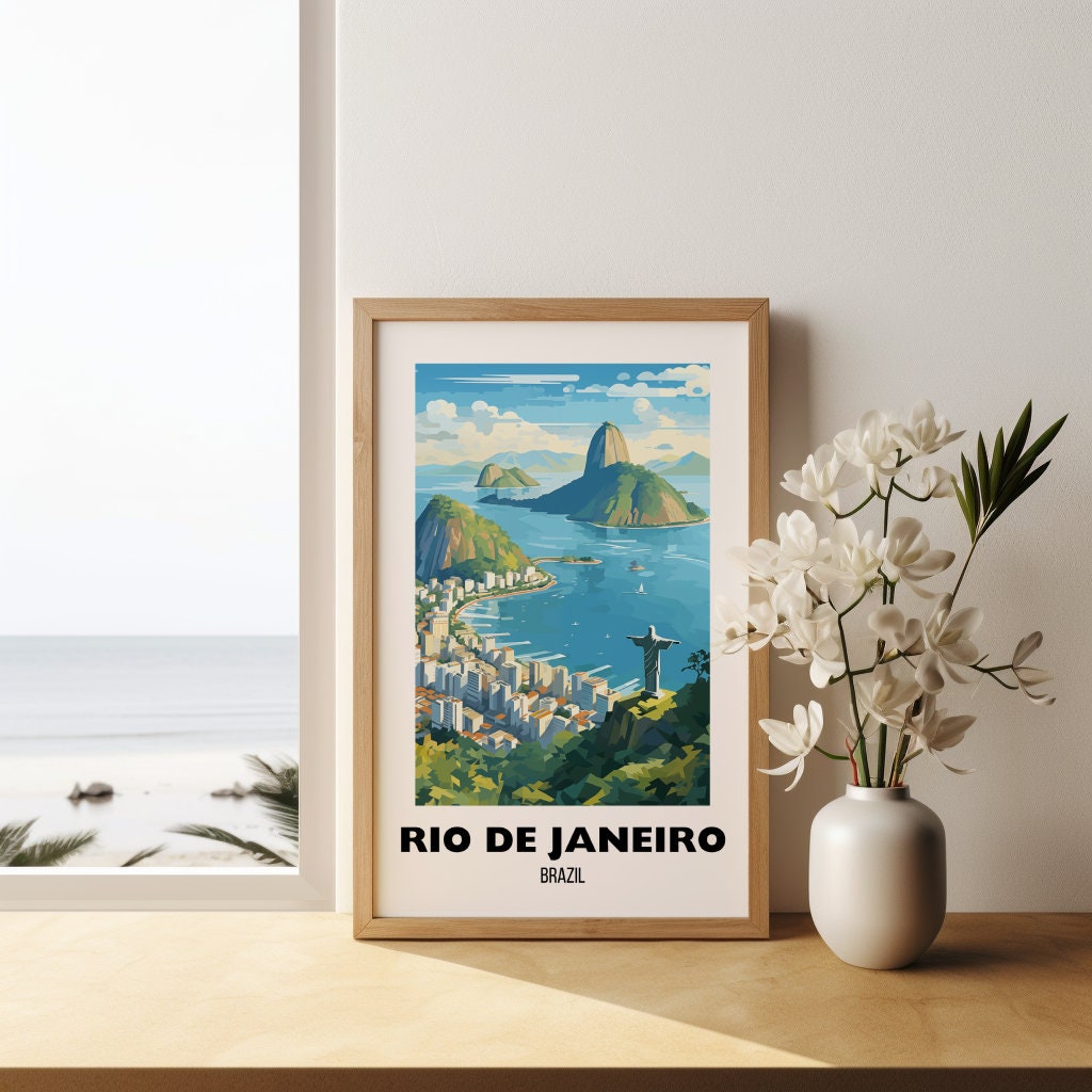 Rio De Janeiro Travel Poster Wall Art, City Art Poster, Rio De Janeiro ...