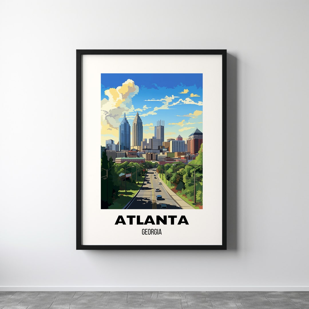 Atlanta Travel Poster Wall Art, City Art Poster, Atlanta Georgia Print ...