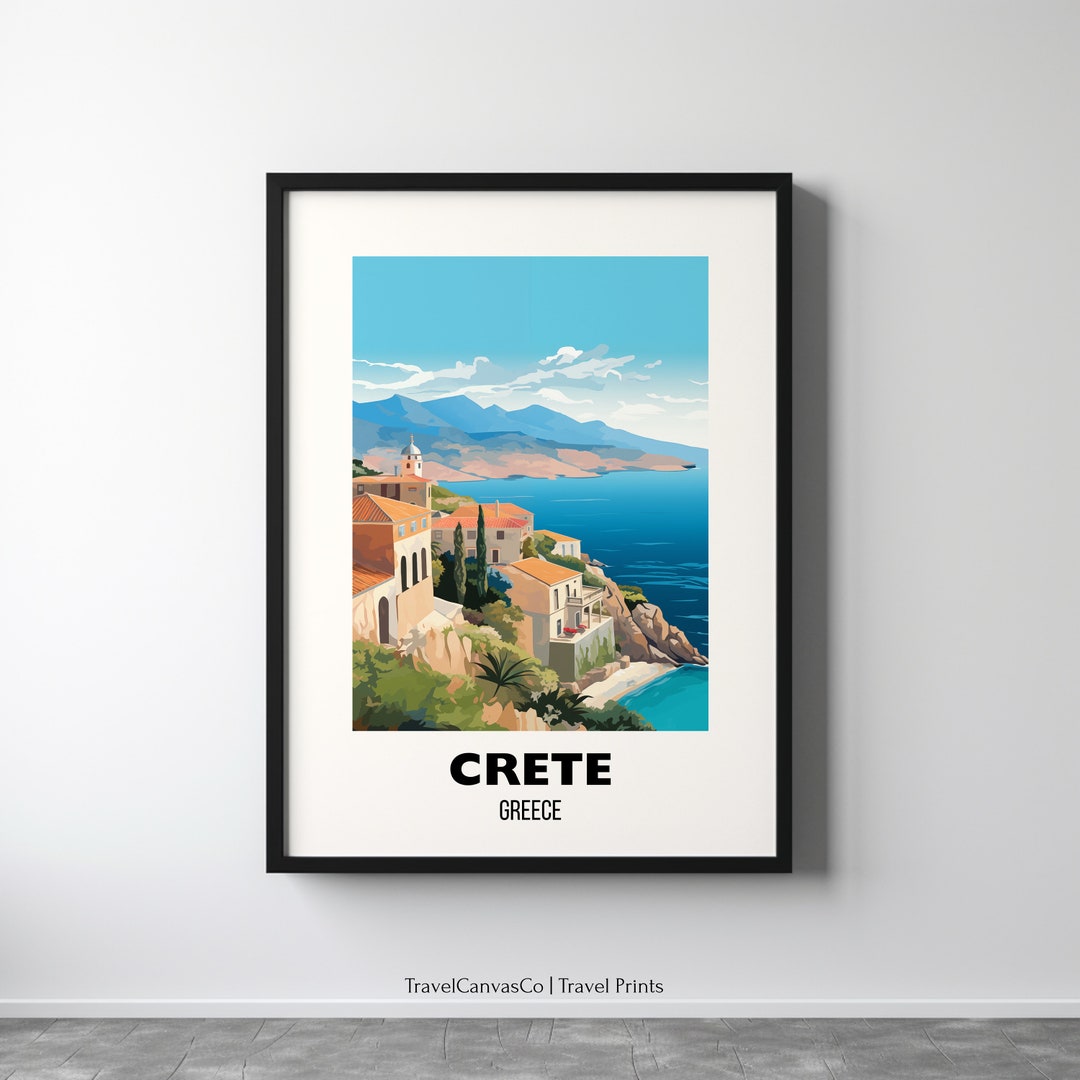 Crete Travel Poster Wall Art, City Art Print, Greece Travel Print ...