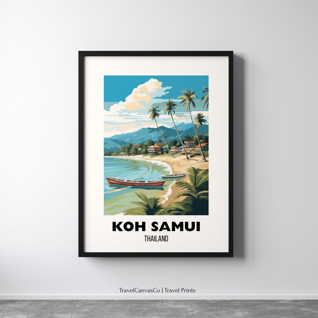 Koh Samui Travel Print Wall Art, Thailand Travel Poster, Koh Samui Home ...