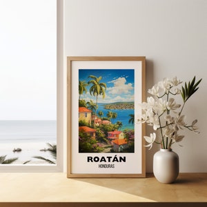 Roatán Travel Poster Wall Art, Roatán Travel Print, Honduras Wall Art ...