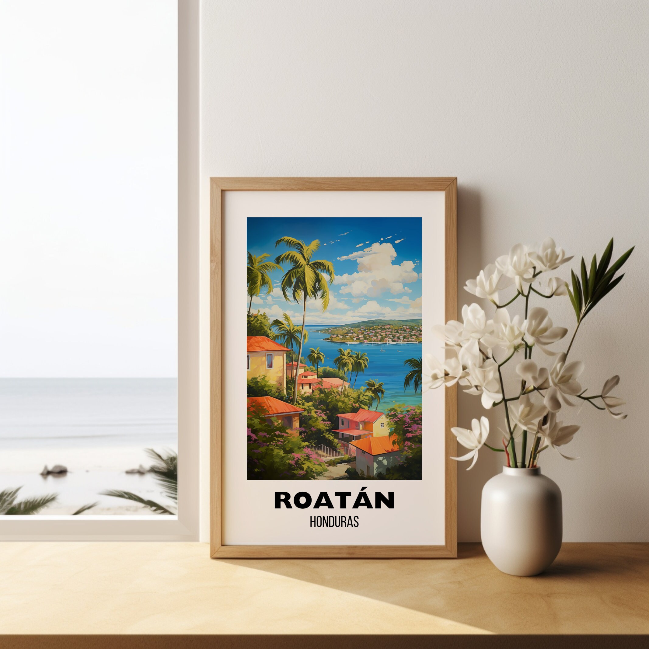 Roatán Travel Poster Wall Art, Roatán Travel Print, Honduras Wall Art ...