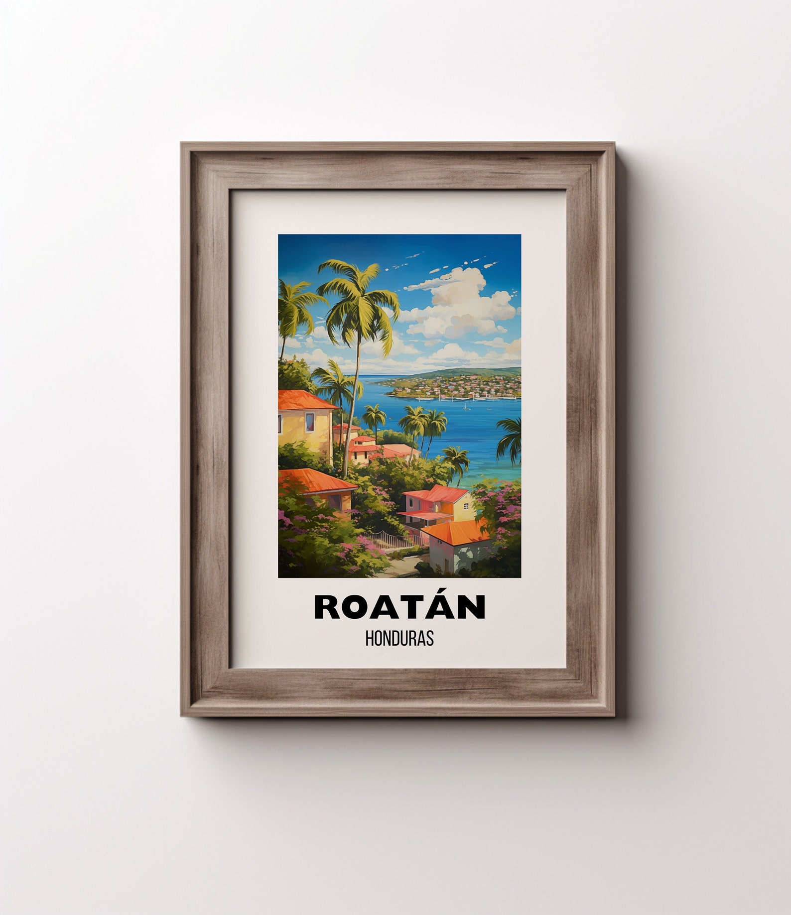Roatán Travel Poster Wall Art, Roatán Travel Print, Honduras Wall Art ...