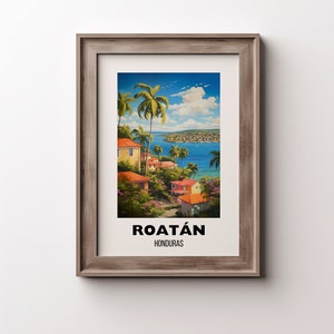 Roatán Travel Poster Wall Art, Roatán Travel Print, Honduras Wall Art ...