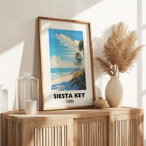 Siesta Key Travel Poster Wall Art, Florida Poster, Florida Print ...